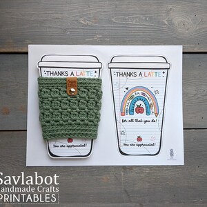 Teacher Appreciation Cup Cozy Printable Gift Holders - Etsy