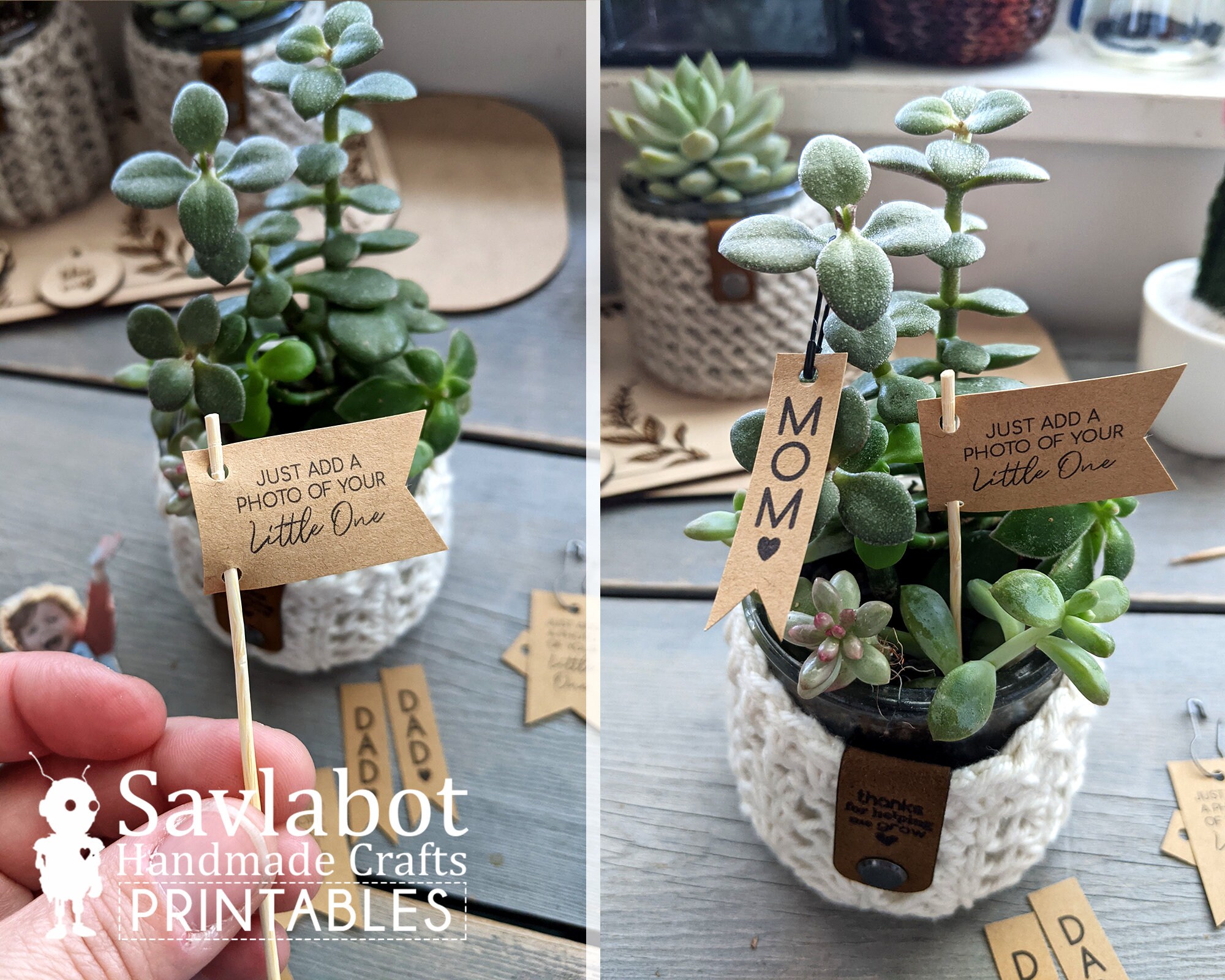 Printable MOM and DAD Flag Tag Set DIY Packaging for Photo | Etsy