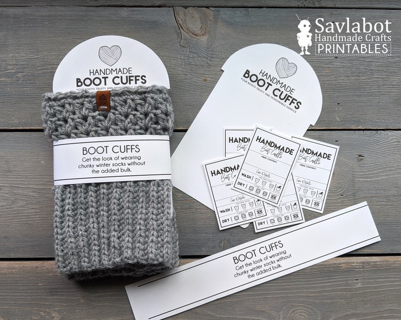 BOOT CUFF Printable Tags for Packaging and Displaying Your - Etsy