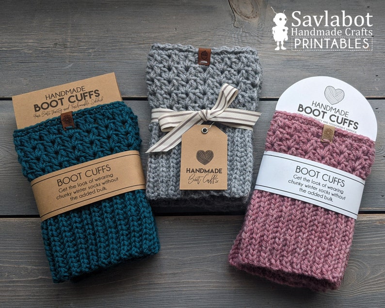 BOOT CUFF Printable Tags for Packaging and Displaying Your - Etsy