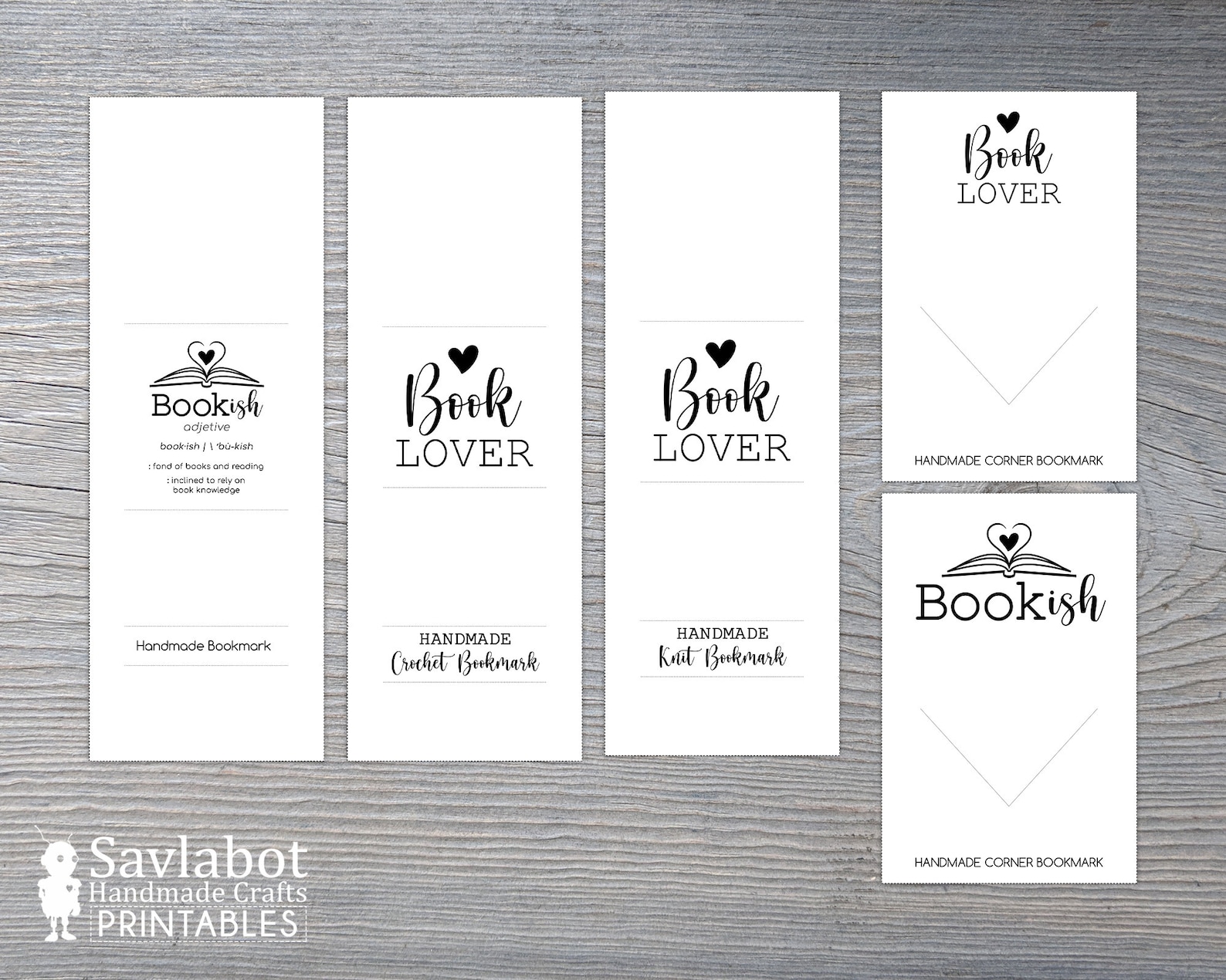 Printable Bookmark and Corner Bookmark Holder Cards - Etsy