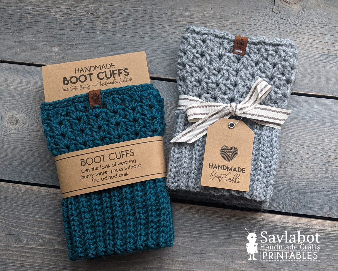 BOOT CUFF Printable Tags for Packaging and Displaying Your - Etsy