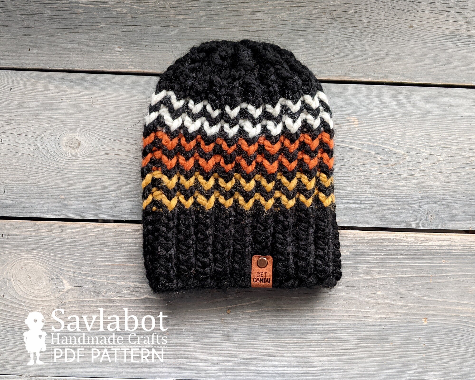 Simple Ribbed Knit Beanie Pattern With Color Charts | Etsy