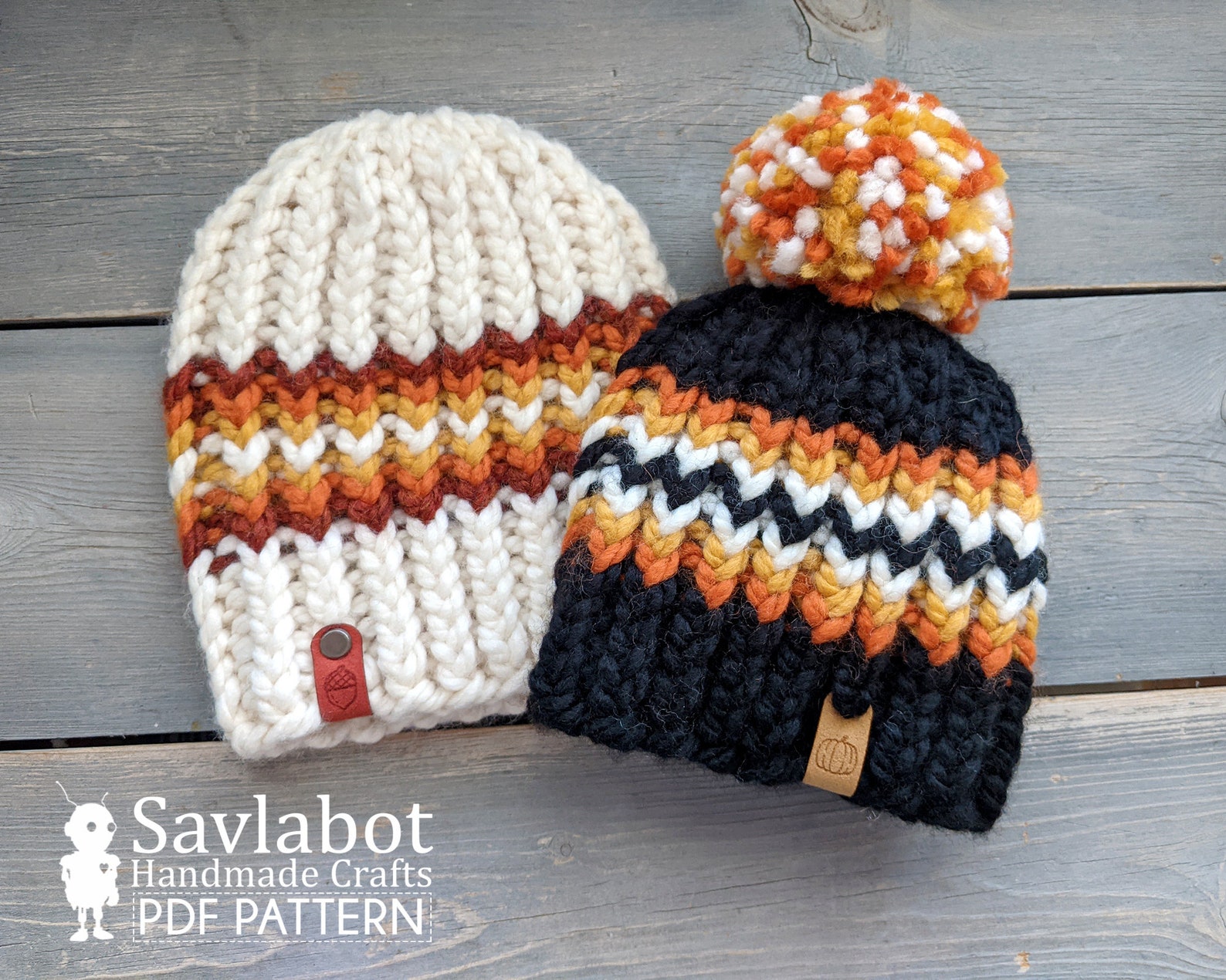 Simple Ribbed Knit Beanie Pattern With Color Charts | Etsy