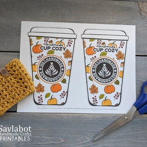 PRINTABLE Fall and Winter Themed Cup Cozy and Sleeve Holder PDF ...