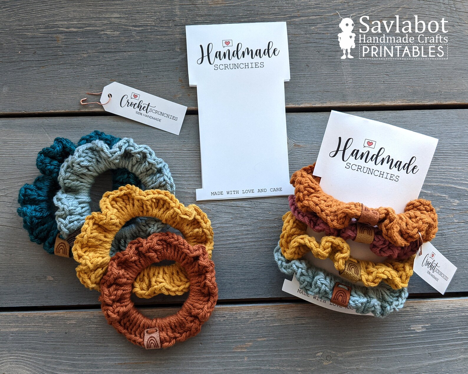 Printable Scrunchies Care Detail and Product Packaging Tags - Collins ...