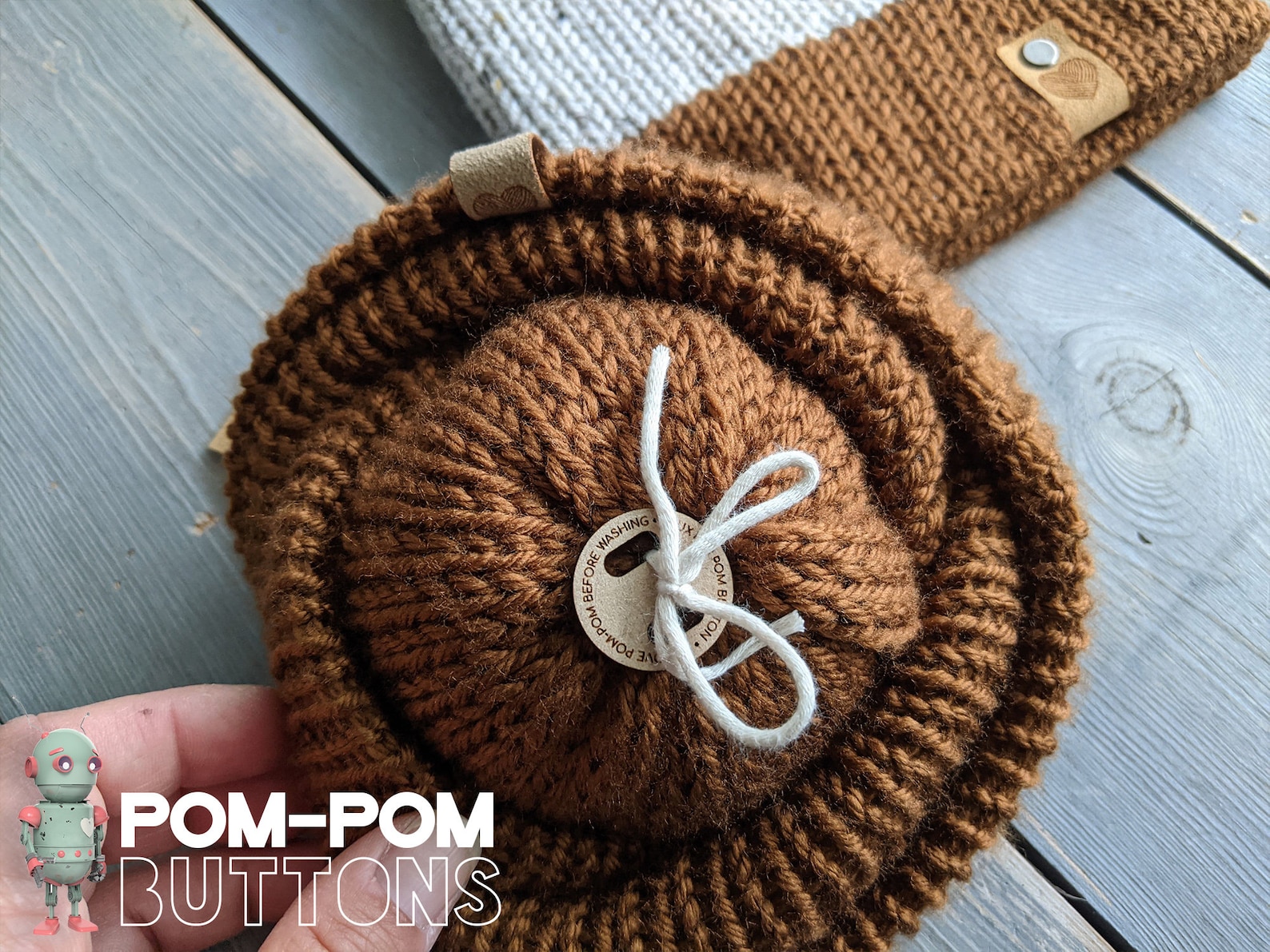 Pom-pom Buttons for Use With Faux Fur and Yarn Pom Poms That - Etsy