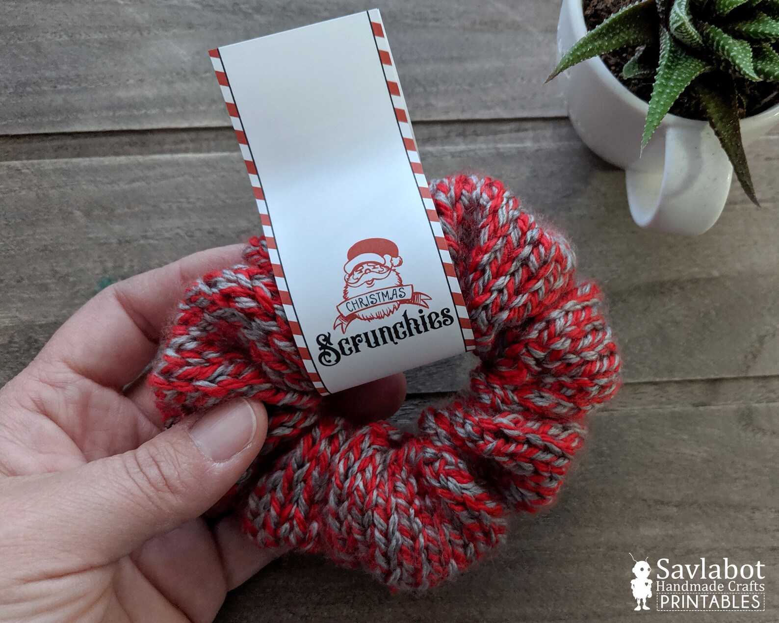 Printable Christmas Scrunchies Display Template, Velvet, Knit, Crochet ...