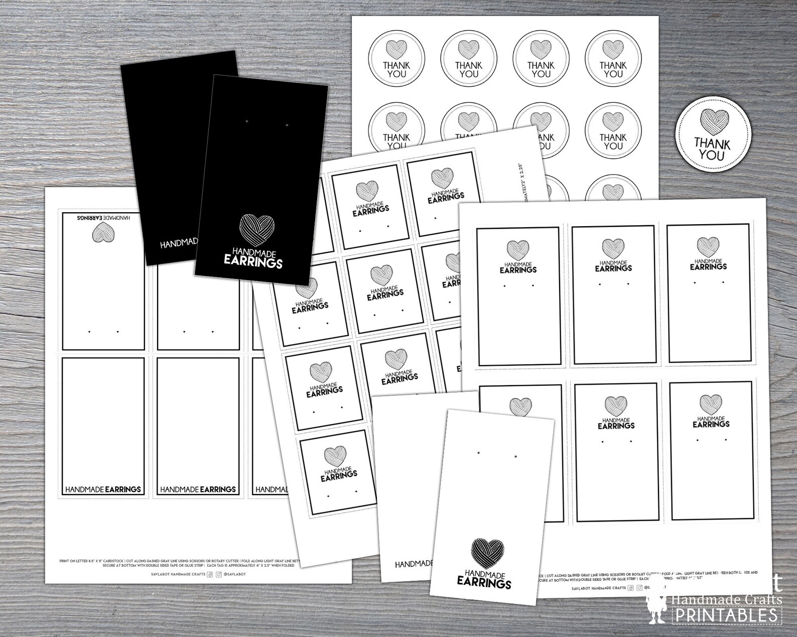 Printable Earring Holder Cards Print at Home or Using Avery - Etsy