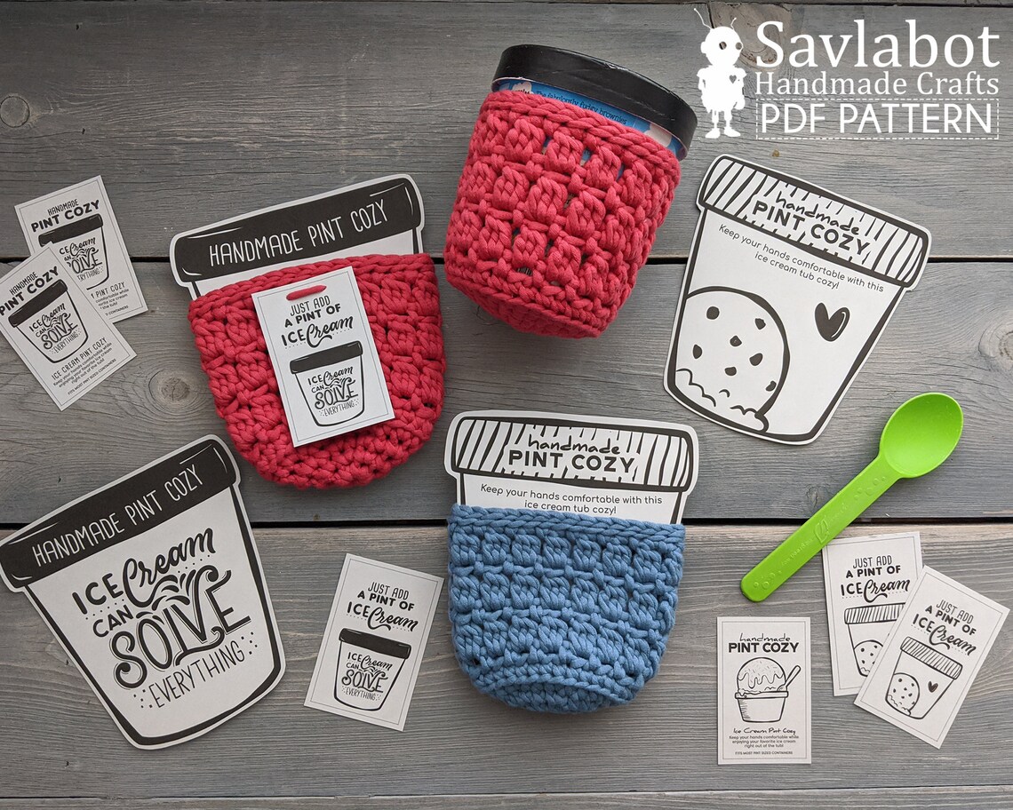 Ice Cream Pint Cozy Printable Display Cards | Etsy