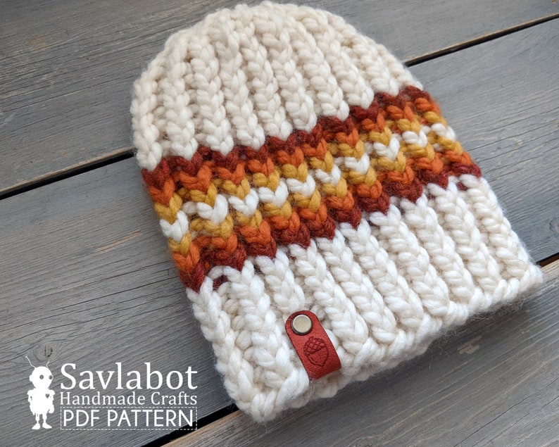 Simple Ribbed Knit Beanie Pattern With Color Charts | Etsy