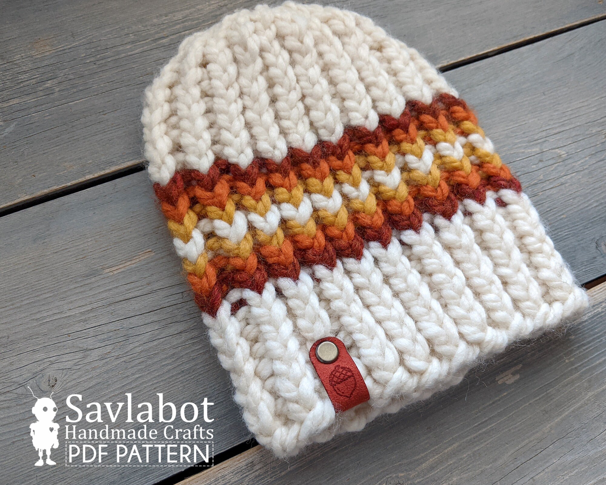 Simple Ribbed Knit Beanie Pattern With Color Charts | Etsy