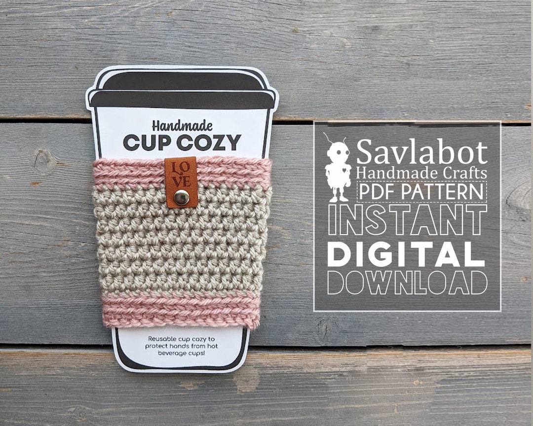 2-in-one Simple Cup Cozy Crochet Pattern - Etsy