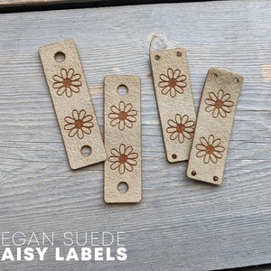 Mini and Large DAISY Vegan Suede Product Labels - Etsy