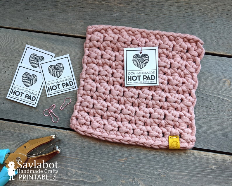 Printable Hot Pad and Trivet Tags, DIY Packaging (PDF) - Etsy