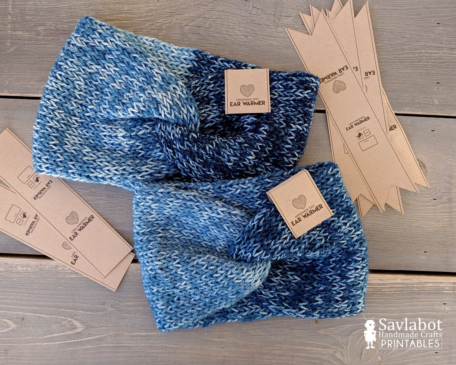 Ear Warmer Tags and Labels for Products, Printable Knit Care Tags ...