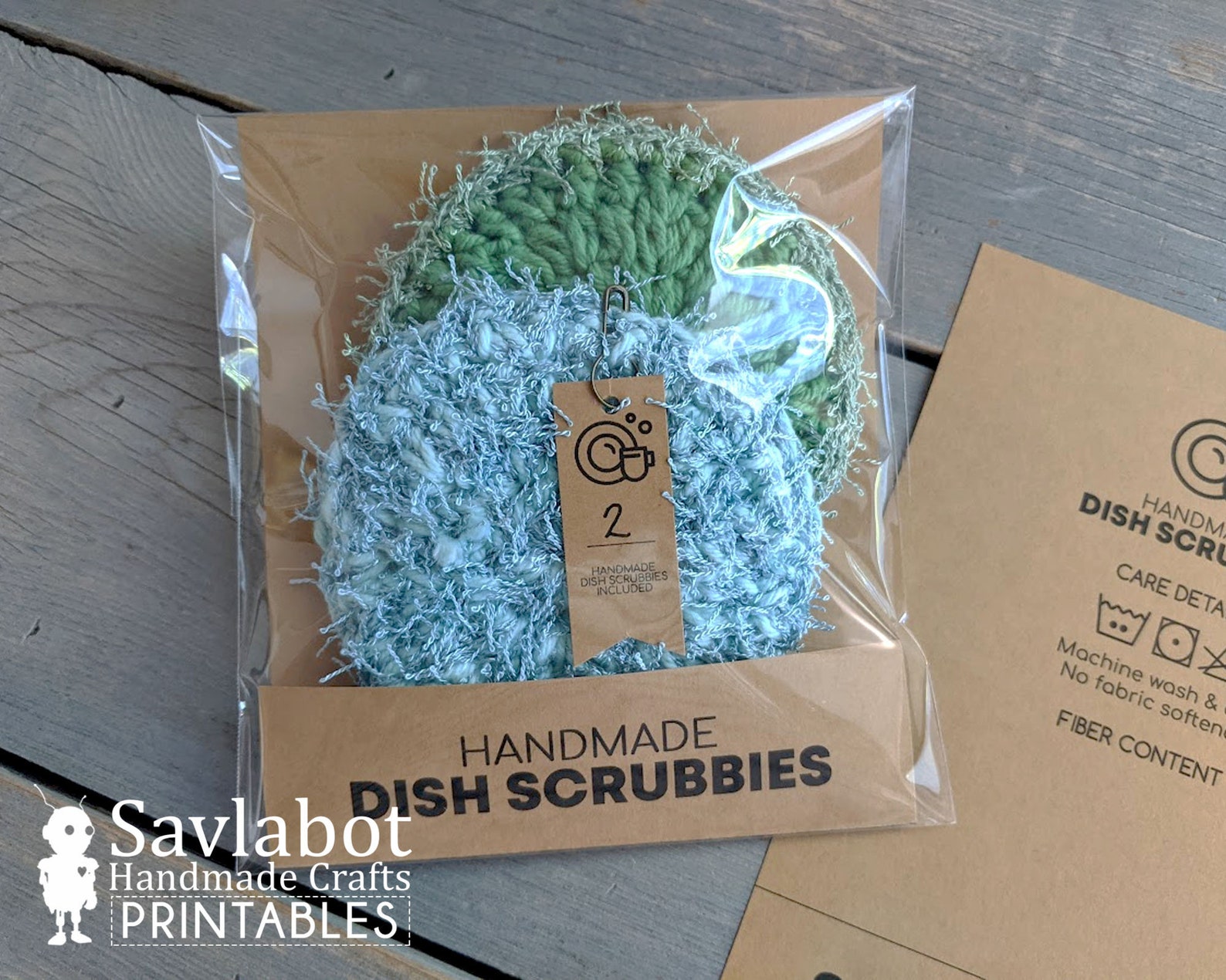 Dish Scrubby and Dish Scrubbies Printable Packaging - Etsy