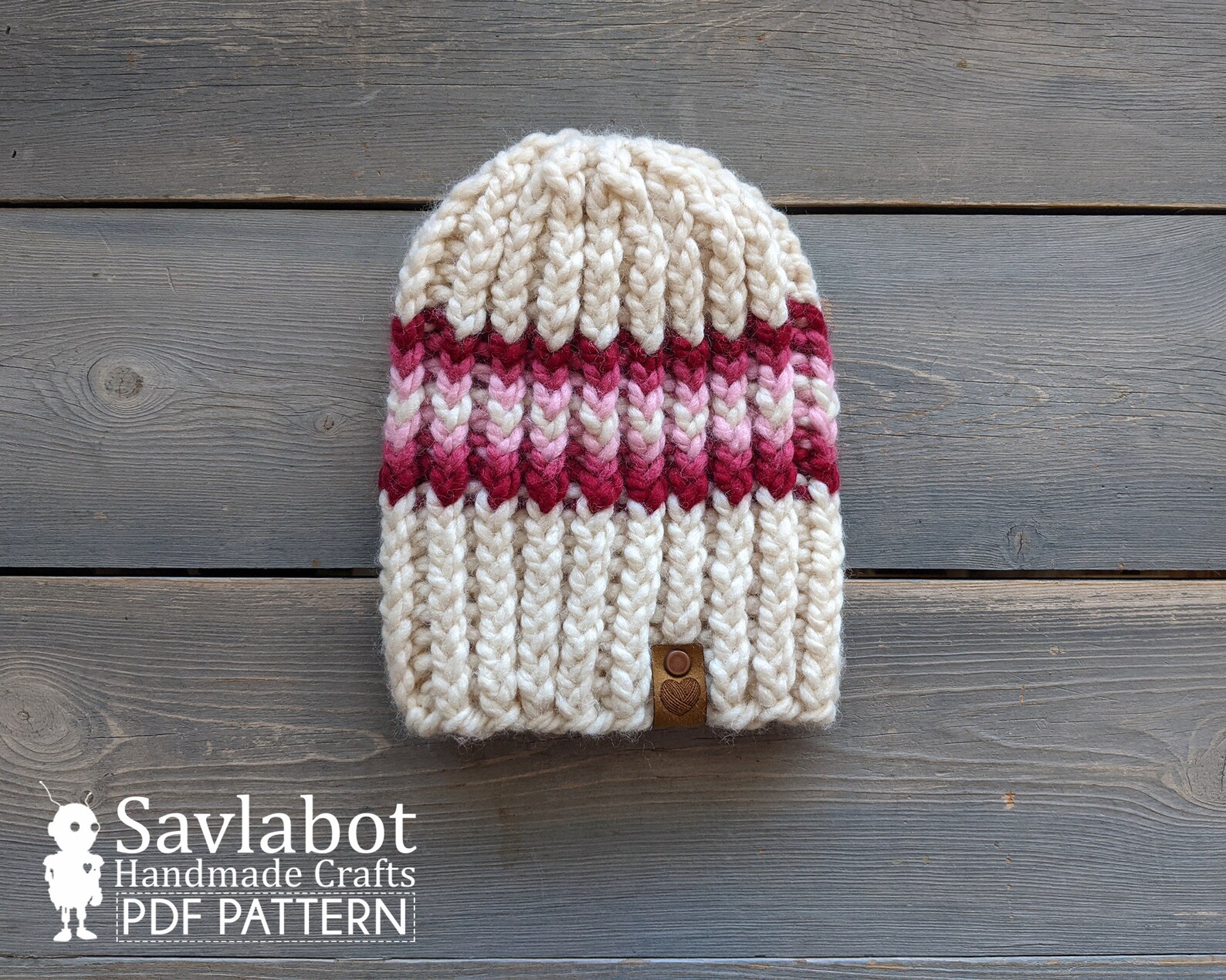 Simple Ribbed Knit Beanie Pattern With Color Charts - Etsy