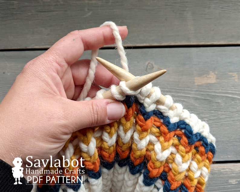 Simple Ribbed Knit Beanie Pattern With Color Charts | Etsy