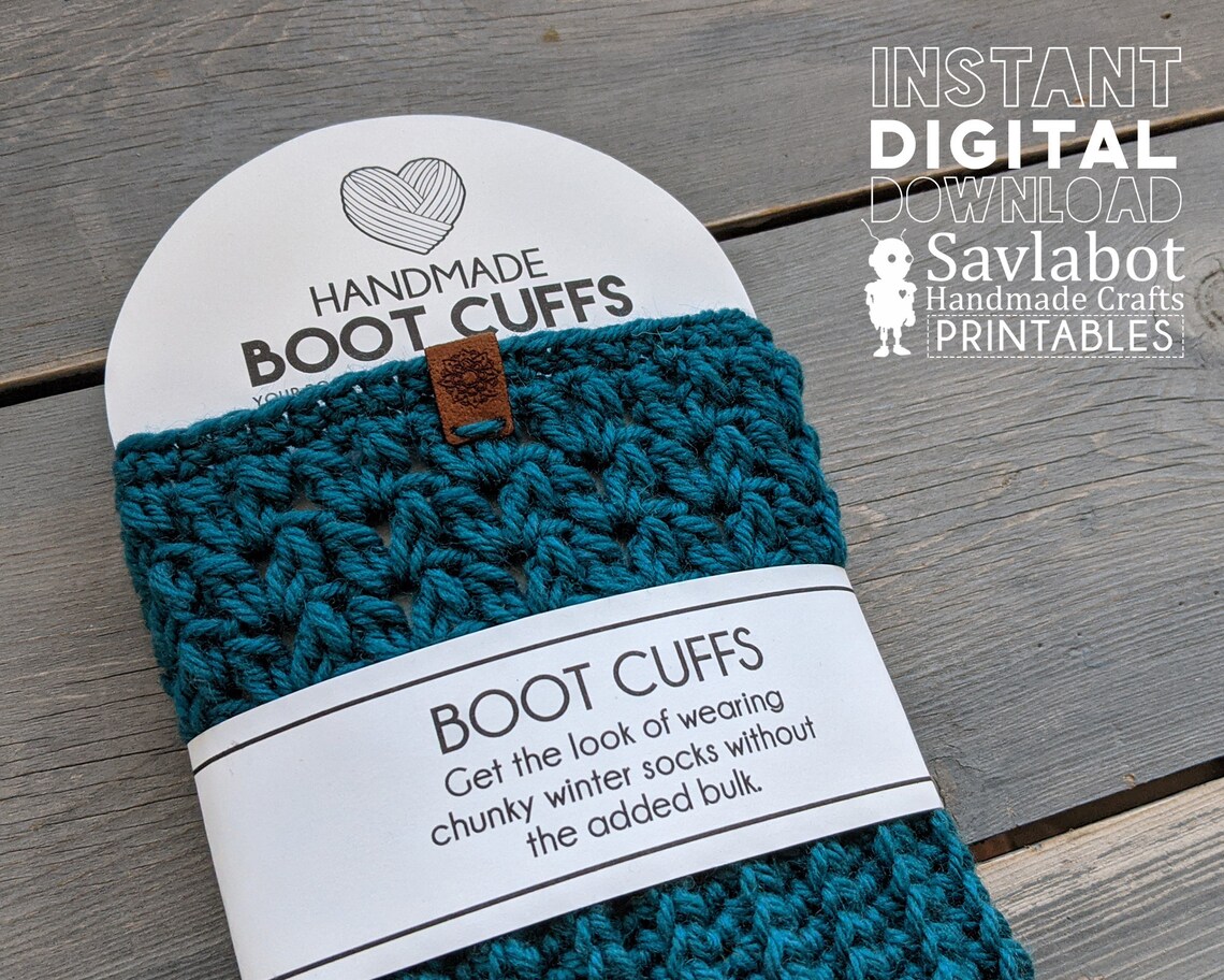 BOOT CUFF Printable Tags for Packaging and Displaying Your - Etsy