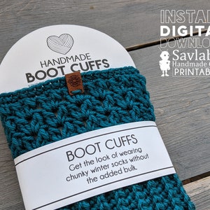 BOOT CUFF Printable Tags for Packaging and Displaying Your Handmade ...
