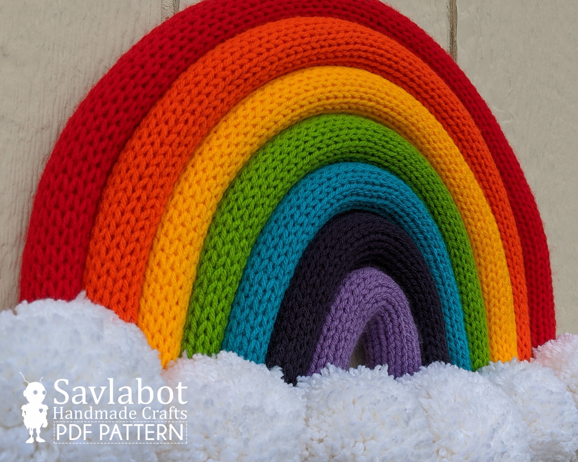 Pattern Rainbow Wall Hanging knit pattern Addi Express | Etsy