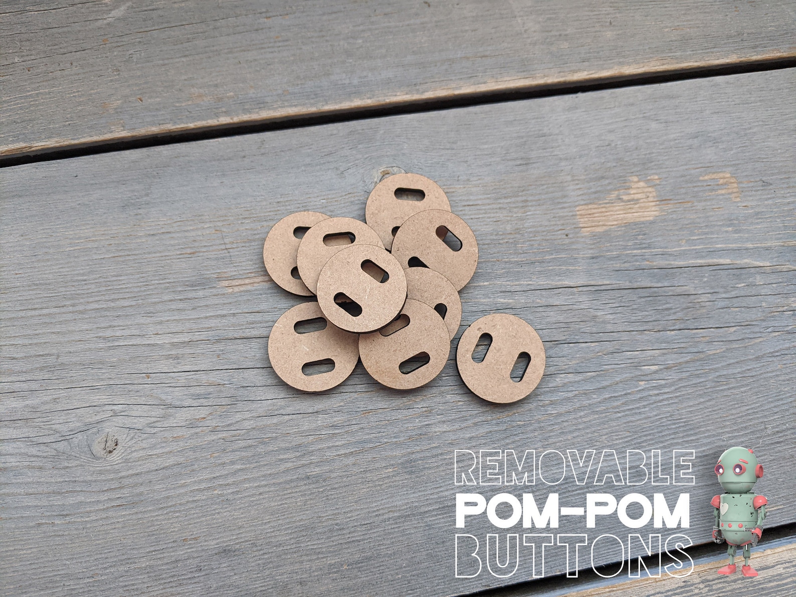 Pom-pom Buttons for Use With Faux Fur and Yarn Pom Poms That | Etsy