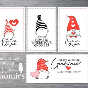Printable Tags for Handmade Gnomes, Valentine Gnomes Packaging for ...