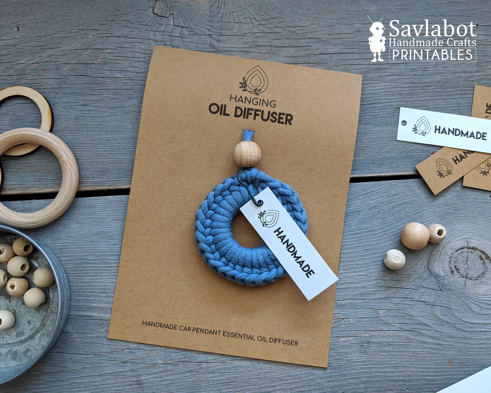 Essential Oil Diffuser Charm and Pendant PRINTABLE Product Packaging ...