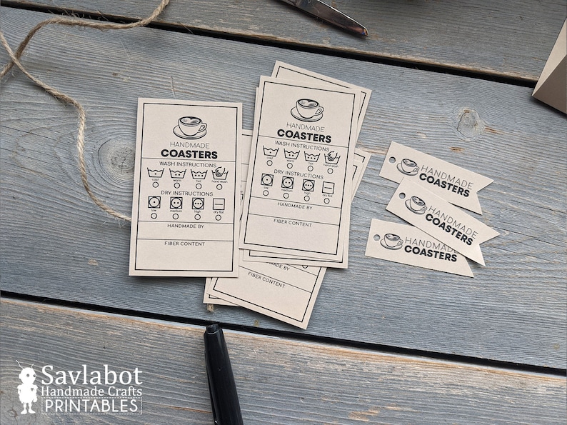 Coaster PRINTABLE Packaging for Handmade Coasters - Etsy