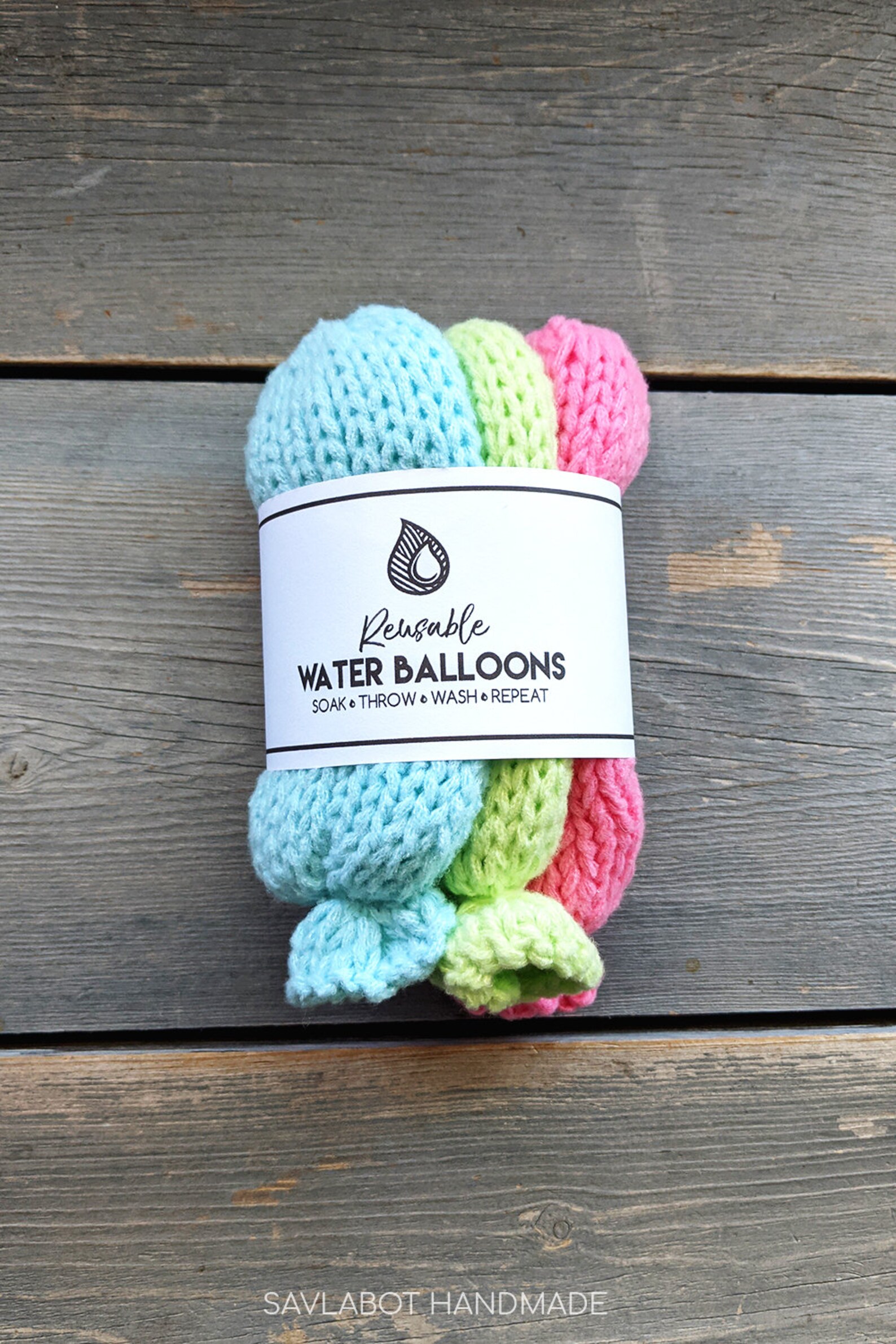 Printable Handmade Water Balloons Wraps and Tags for Knit and Crochet ...