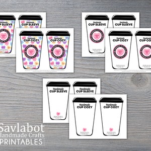 Valentine's Day Cup Cozy and Cup Sleeve Printable PDF Files - Instant ...