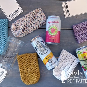 Crochet Slim Can Cozy Pattern, Printable Cozy Templates (PDF Pattern ...