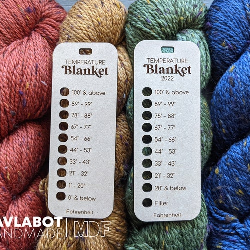Temperature Blanket Color Chart Reusable Wood Card Crochet - Etsy