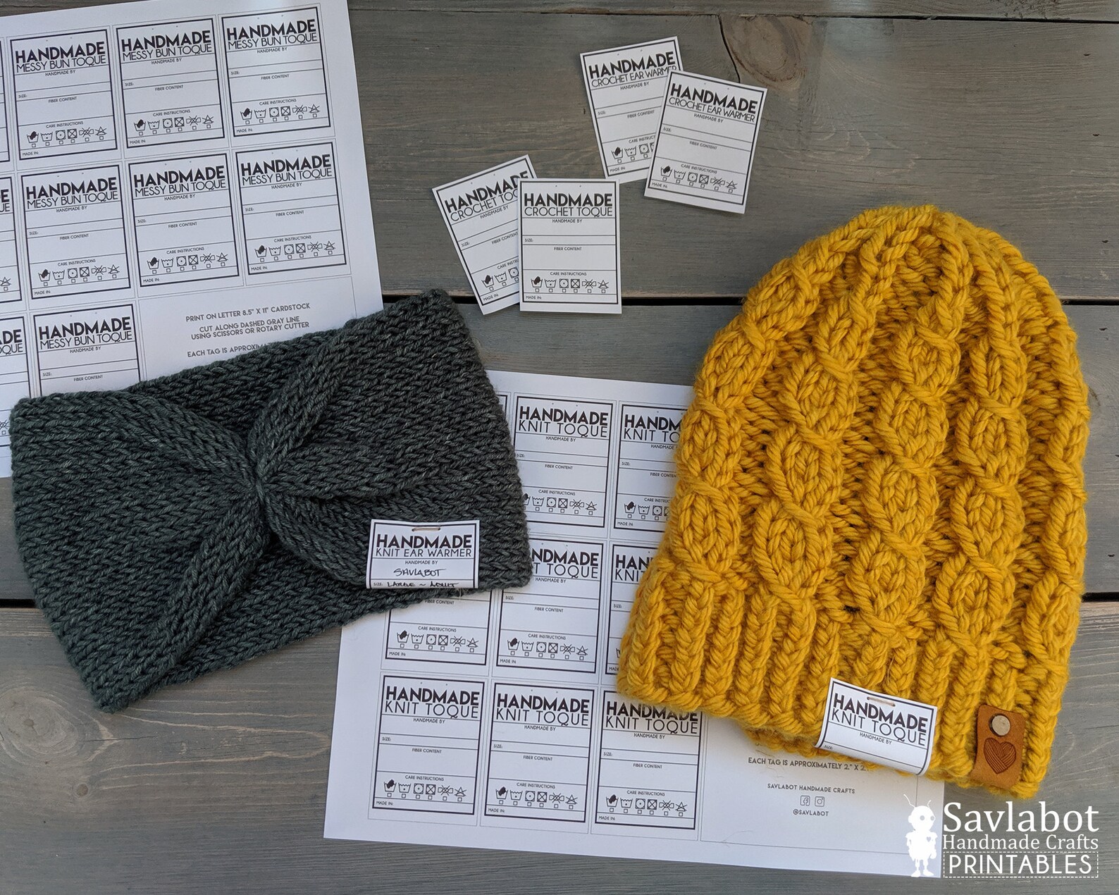 Labels for Knit and Crochet Toque Tags for Handmade Toques - Etsy