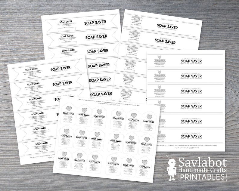 Soap Saver Printable Tags Crochet Soap Saver Pouch Wrap - Etsy