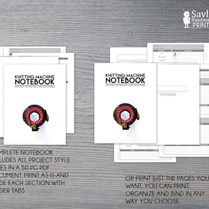 Knitting Project Notebook Planner for Circular or Loom Knitting Machine ...