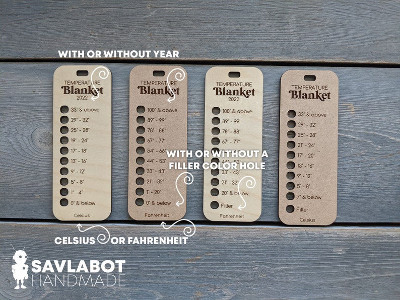 TEMPERATURE Blanket Color Chart - Wooden Color Keeper - Etsy