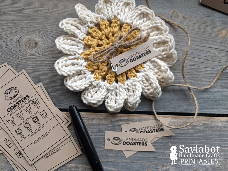 Coaster PRINTABLE Packaging for Handmade Coasters - Etsy