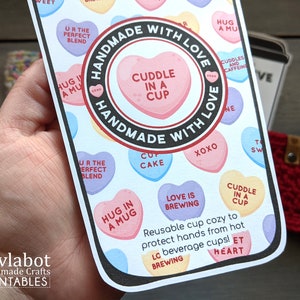 Valentine's Day Cup Cozy and Cup Sleeve Printable PDF Files - Instant ...
