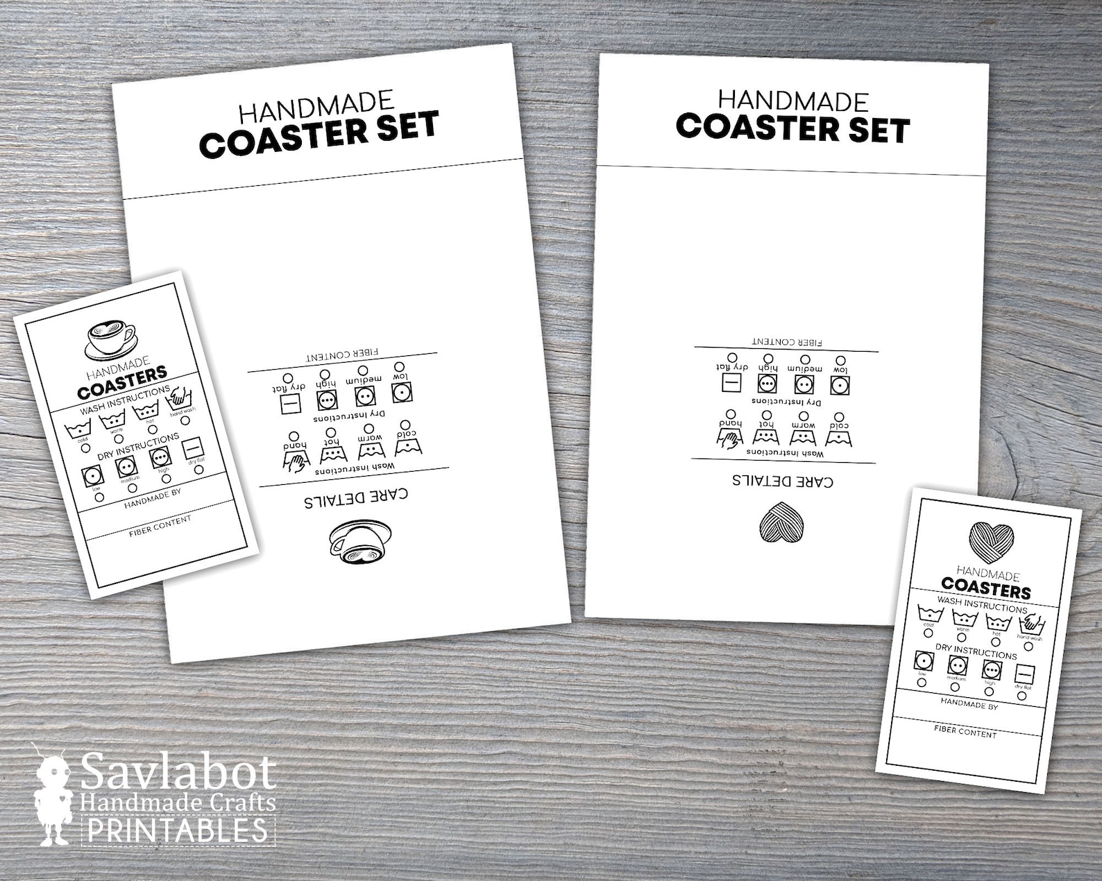 Coaster PRINTABLE Packaging for Handmade Coasters - Etsy