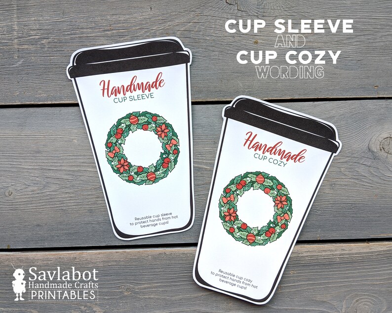 CHRISTMAS Cup Cozy and Cup Sleeve Display Cards Printable PDF - Etsy