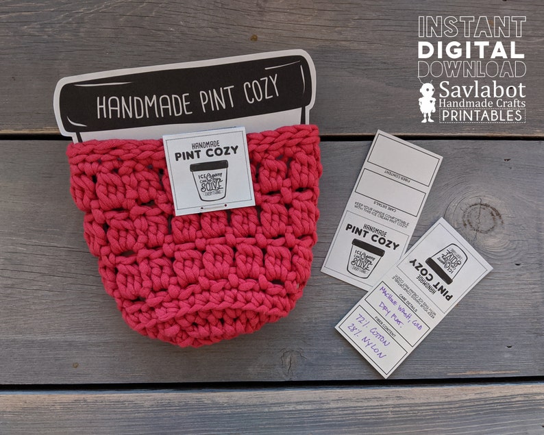 Ice Cream Pint Cozy Printable Display Cards | Etsy