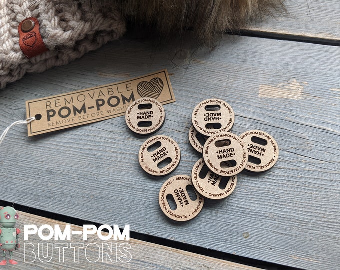 Pom-pom Buttons for Use With Faux Fur and Yarn Pom Poms That - Etsy