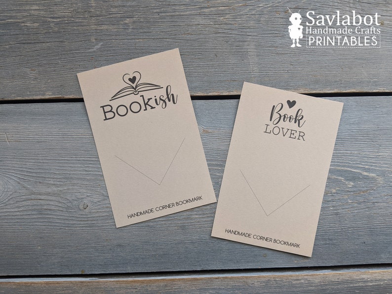 Printable Bookmark and Corner Bookmark Holder Cards - Etsy