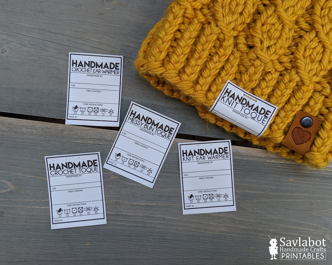 Labels for Knit and Crochet Toque Tags for Handmade Toques - Etsy