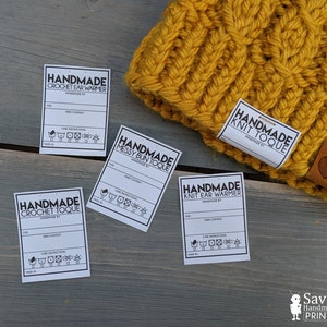 Labels for Knit and Crochet Toque, Tags for Handmade Toques, Printable ...