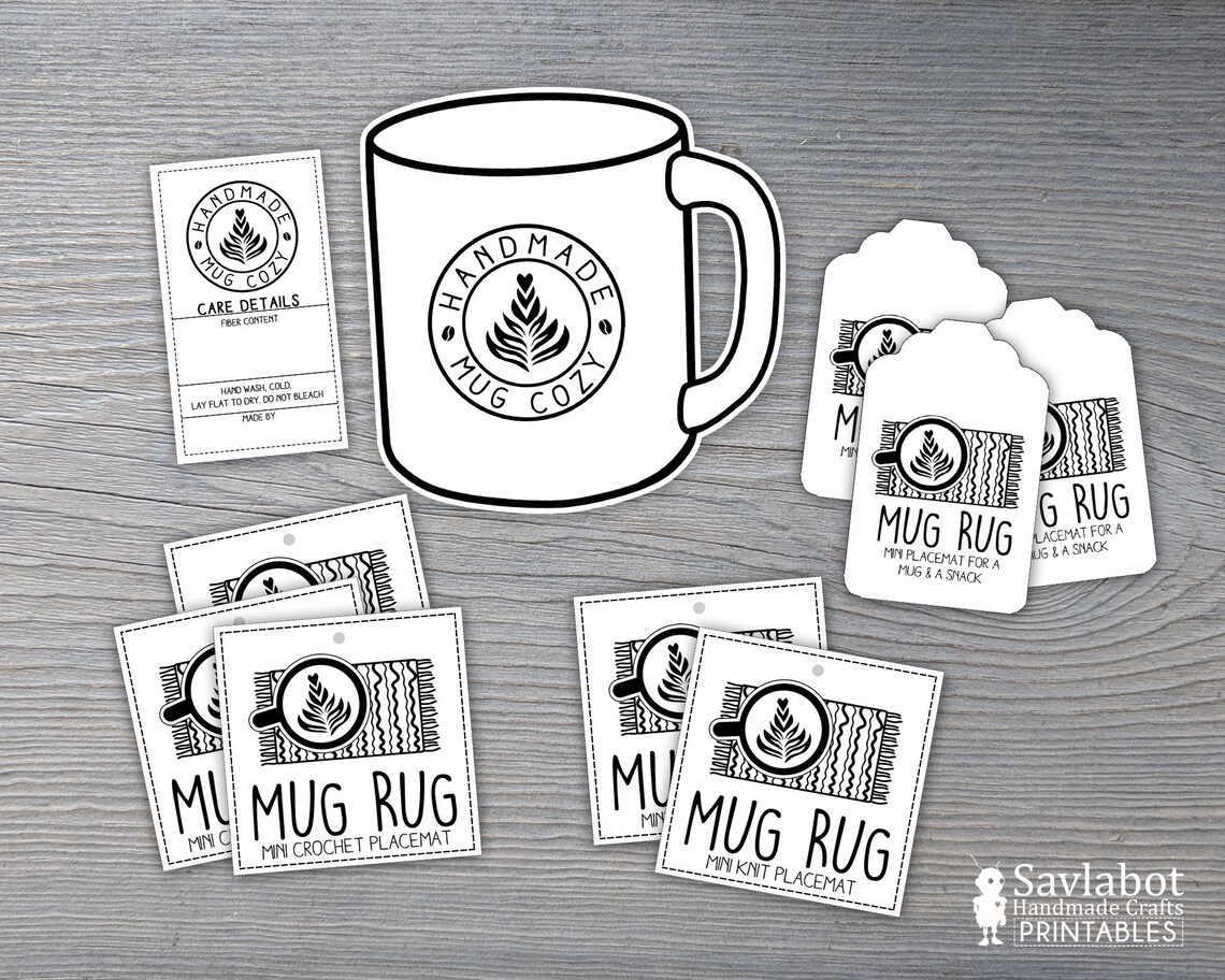 Mug Rug and Mug Cozy Printables PDF Files for reusable coffee | Etsy