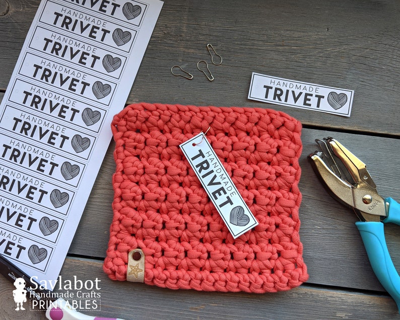 Printable Hot Pad and Trivet Tags, DIY Packaging (PDF) - Etsy