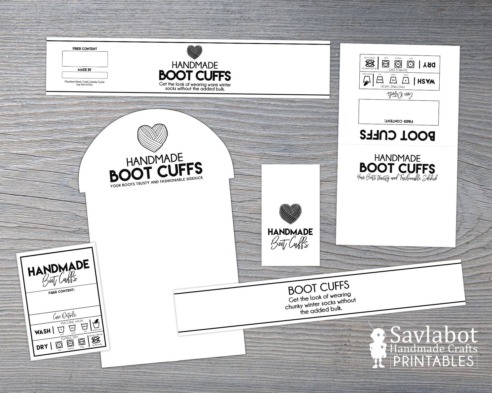 BOOT CUFF Printable Tags for Packaging and Displaying Your - Etsy
